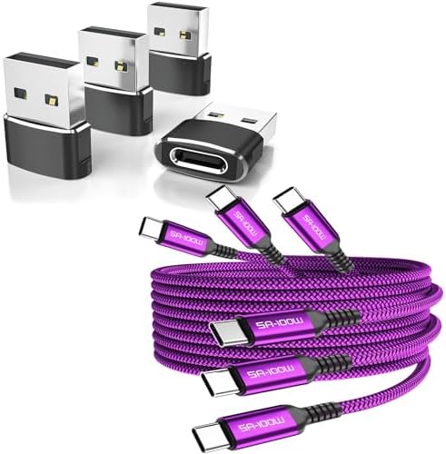 Amazon.com: Elebase 3Pack USB C to Type C 100W Cable 3Pack 3.3/6.6/10ft ...