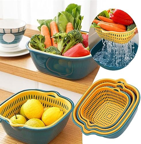 6 Pieces Kitchen Strainer Set, Colander Fruit and Vegetable Vacuum ...