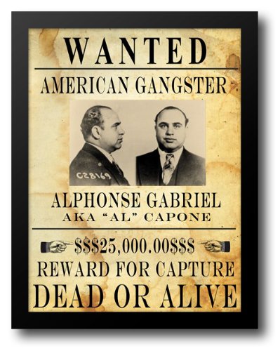 Original Al Capone Wanted Poster Whitey Bulger Hand Written Signed