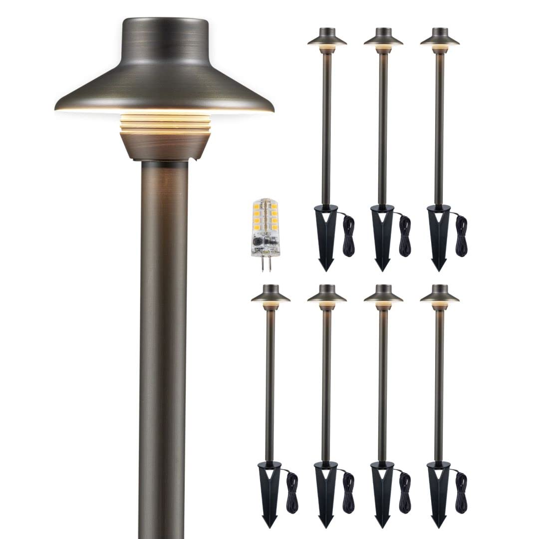 Gardenreet LED Pathway Lights Brass, 12V Landscape Path Lights Wired ...