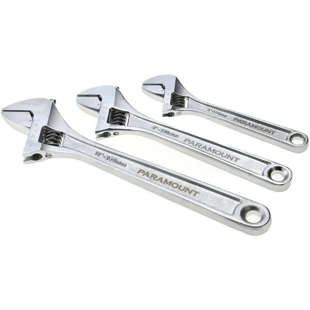 Paramount Chrome Finish 3 Piece Adjustable Wrench Set: 6", 8", and 10" - Amazon.com