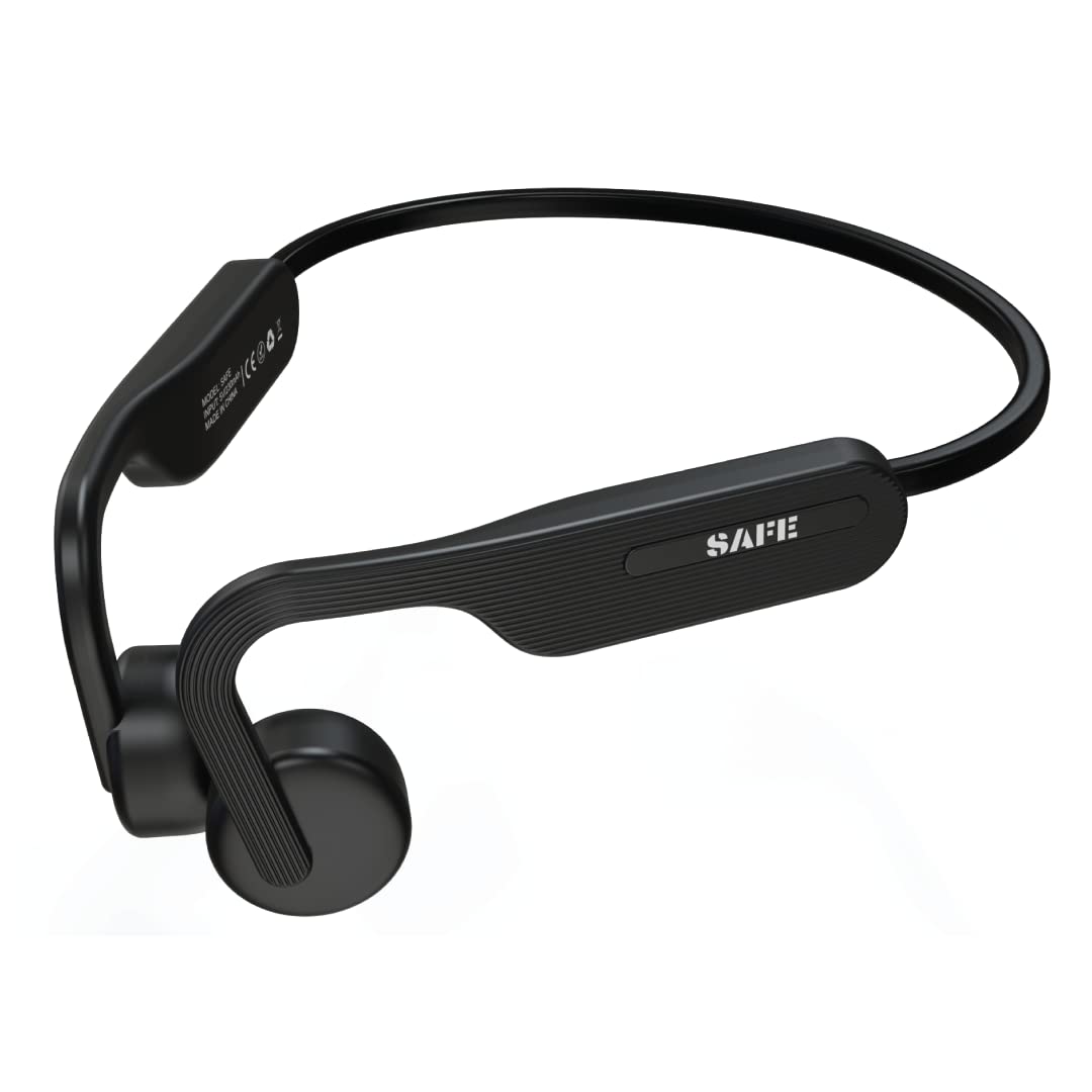 SAFE HEADPHONE Open Ear Bluetooth Wireless Headphones with Mic (Black ...