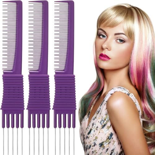 Amazon.com : Leinuosen 3 Pack Carbon Lift Teasing Combs with Metal ...
