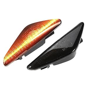 X AUTOHAUX 1 Pair Smoked Lens Front Sequential LED Side Marker Light ...