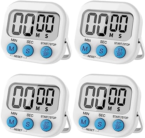 Magnetic Kitchen Timer Clock 4 PCS,Minute Cooking Timer,Digital Minute ...