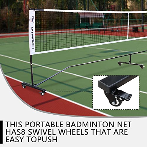 Progoal Badminton Pickleball Net System With Universal Wheel,Movable ...