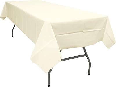 Amazon.com: Mulbozy 2 Pcs Ivory Plastic Tablecloth for Rectangle Table ...