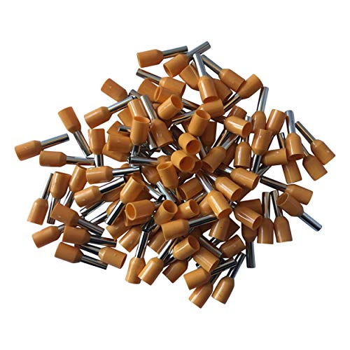 GTSE 100 pcs Orange Single Entry 0.5mm Bootlace Ferrule Connector ...