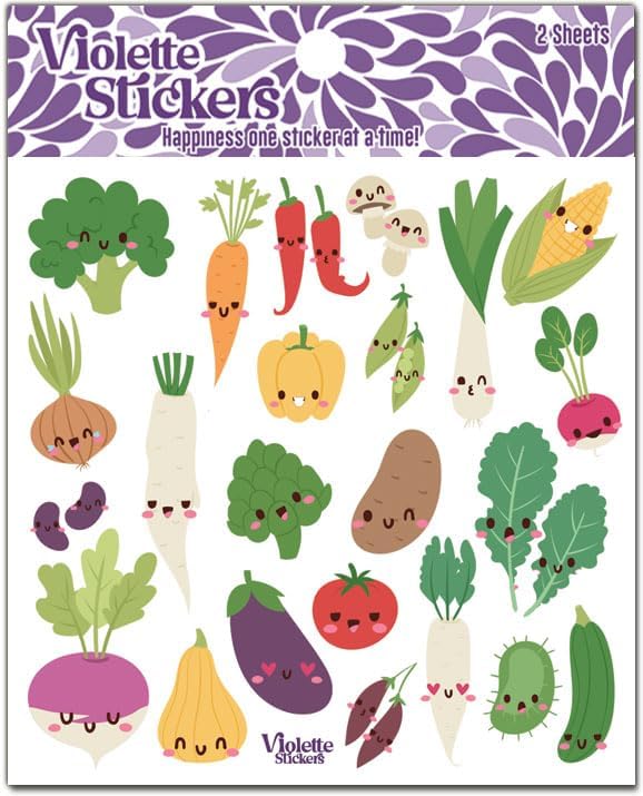 Amazon.com: Veggie Party Vegetable Stickers by Violette Stickers