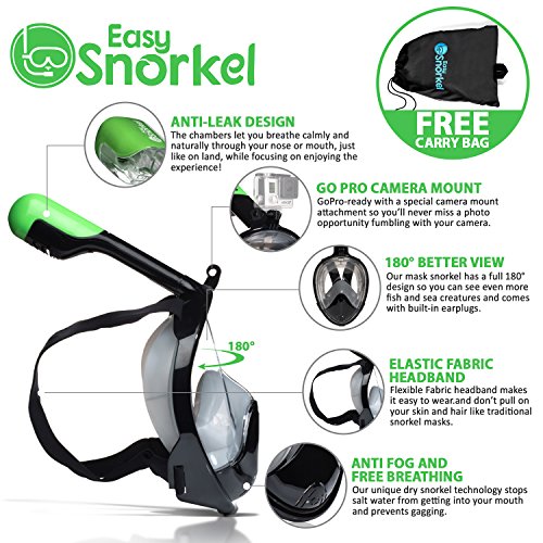 PRODIGY Full Face Snorkel Mask Adult Kids – 180° Panoramic Snorkeling ...