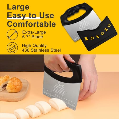 Snapklik.com : XoYoZo Bench Scraper Dough Cutter Salad Chopper