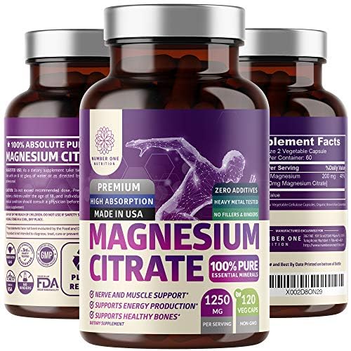 Amazon.com: Pure Magnesium Citrate Capsules 1250mg, Easily Absorbed and ...