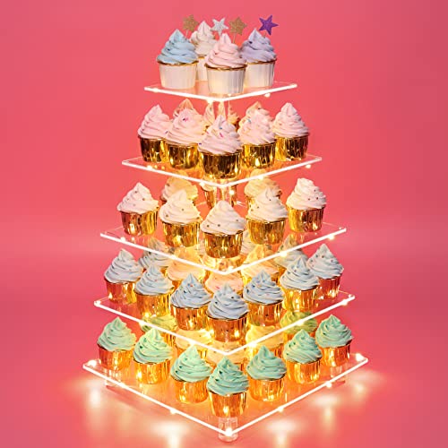 Snapklik.com : Antimbee 5 Tier Clear Acrylic Cupcake Stand
