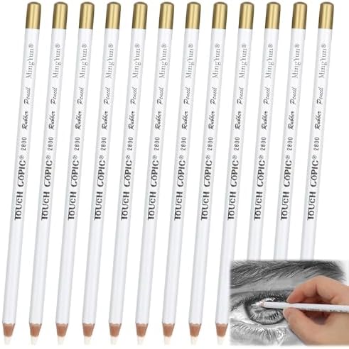 Scettar 12 Pcs Eraser Pencils Set for Artists, Highlight Painting ...