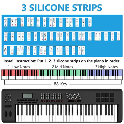 Snapklik.com : Piano Keyboard Stickers For Beginners,88/61/54/49/37 ...