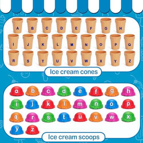 Snapklik.com : Alphabet Ice Cream Learning Toy, 52 PCS ABC Alphabet ...