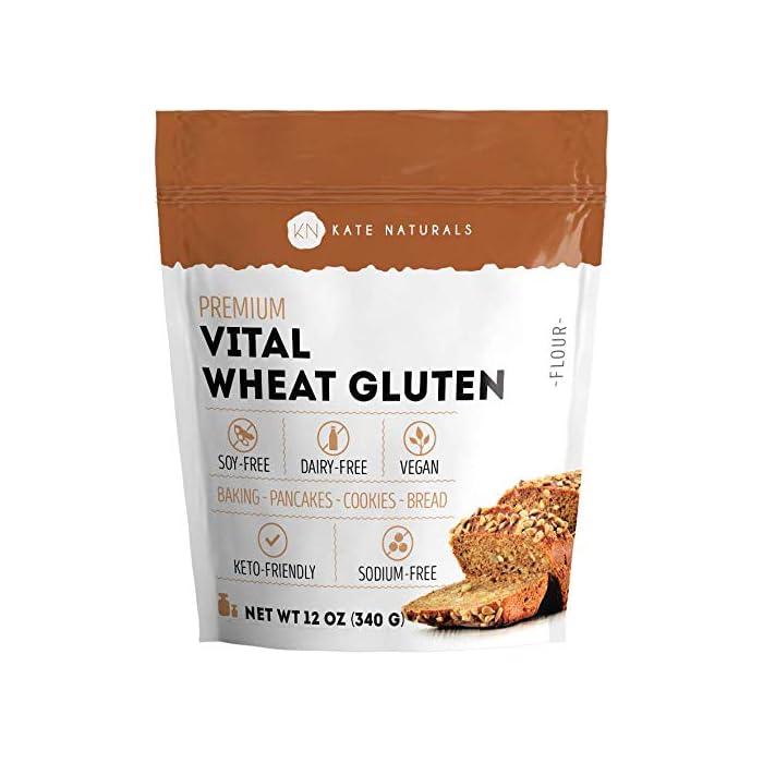 Buy Vital Wheat Gluten for Bread Making, Baking & Seitan (12oz) - Kate ...