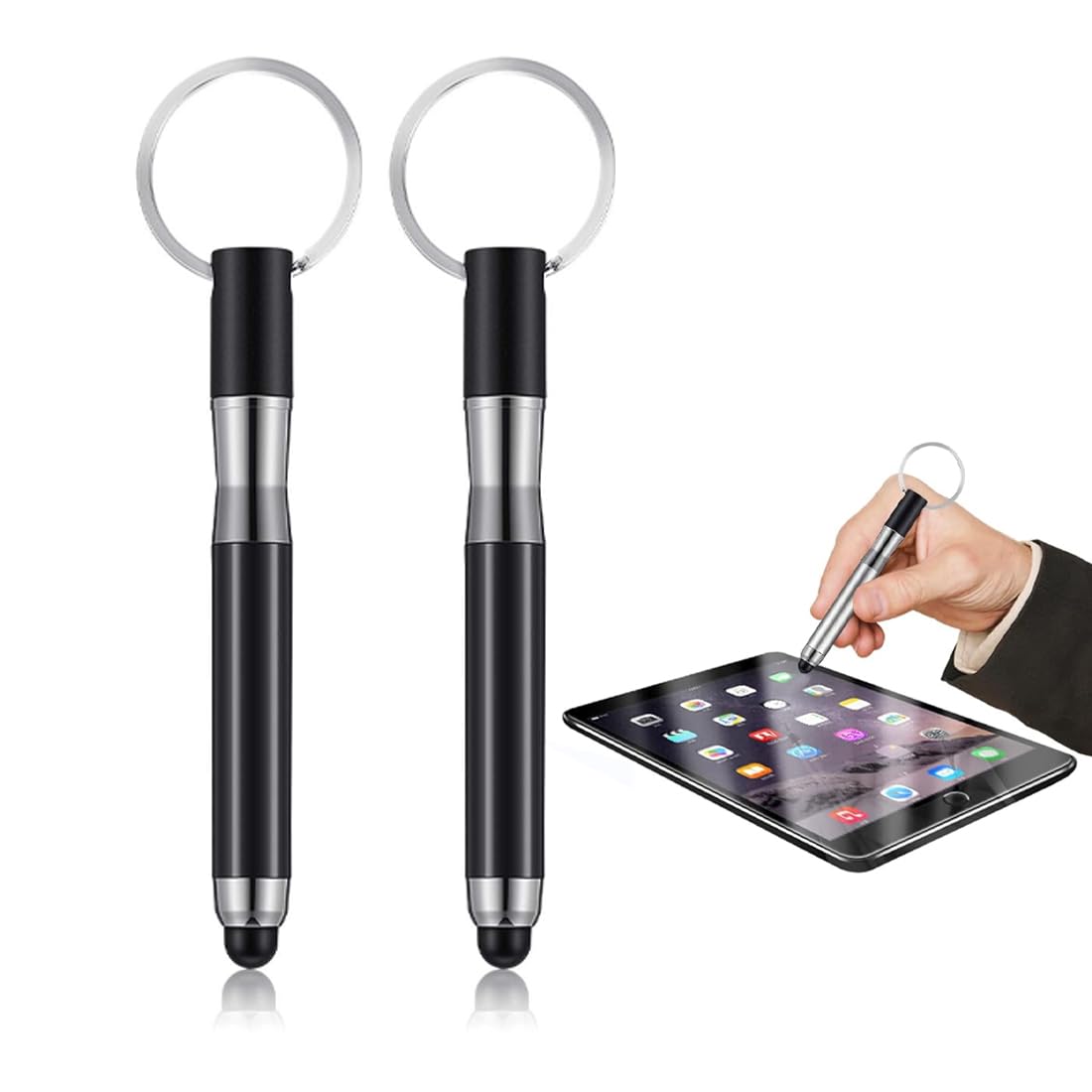 XUKZIMA 2 Mini Stylus Pen with Keyring Loop Keyring Stylus Pens for ...