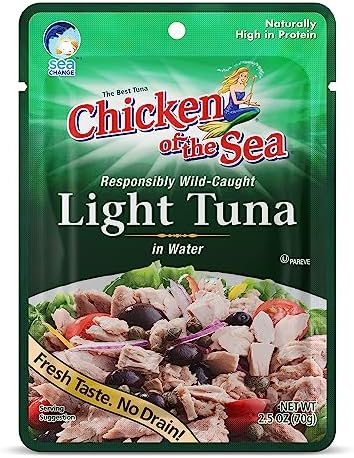 Amazon.com : Chicken of the Sea Wild Caught Light Tuna, 2.5 Ounce ...