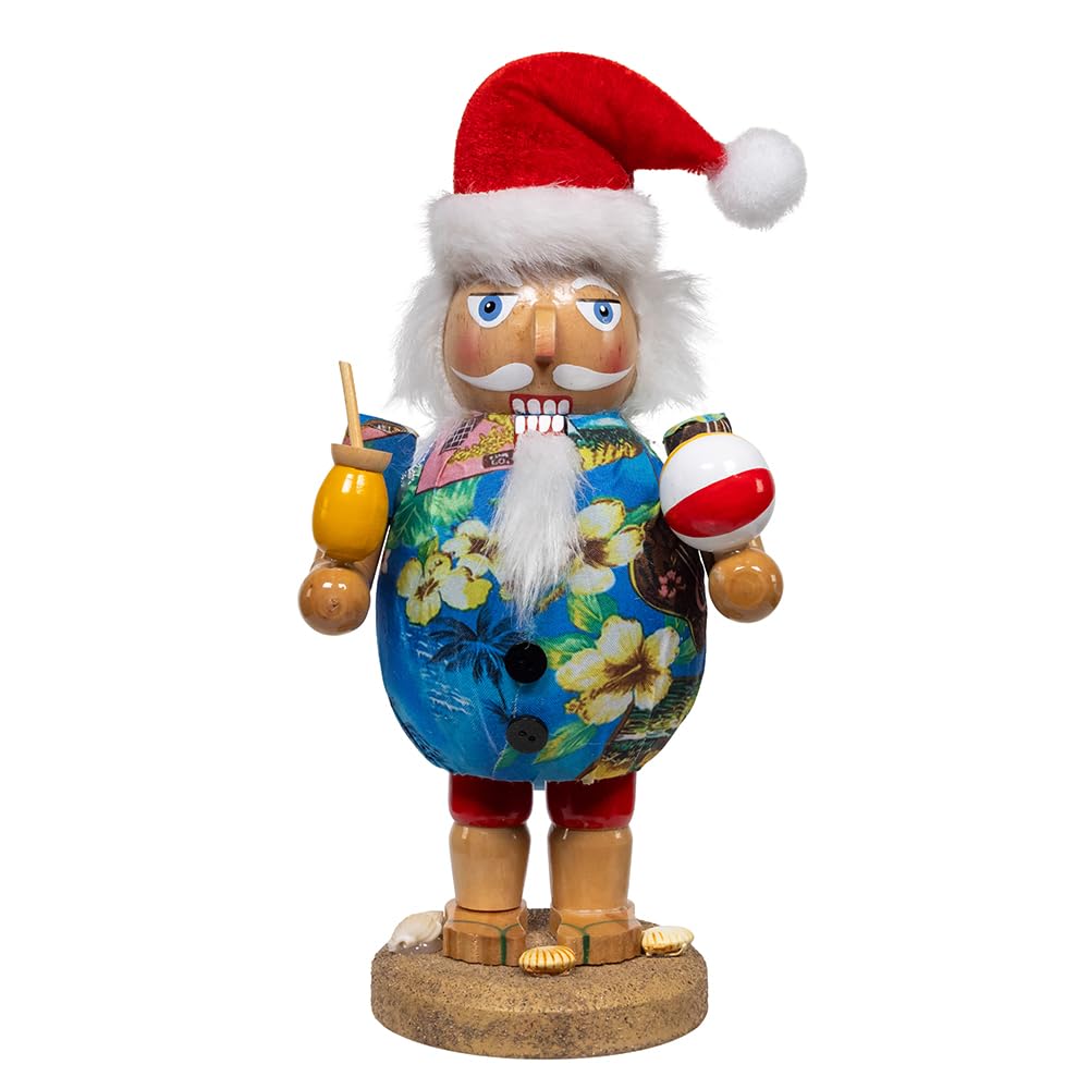 Amazon.com: Kurt Adler 9-inch Wooden Chubby Santa Nutcracker : Home ...