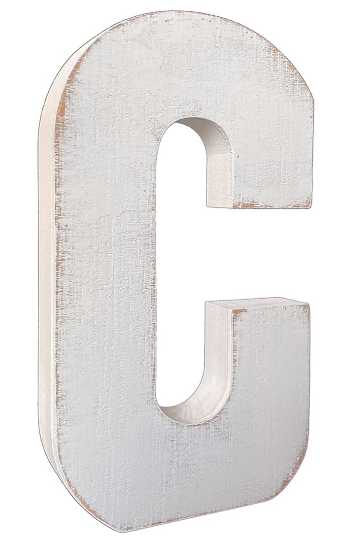 Snapklik.com : ABELOTS Large Wood Letter Distressed White Wash Alphabet ...