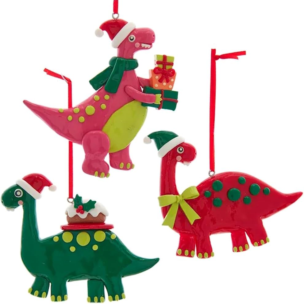 Amazon.com: The Bridge Collection 4" Fun Claydough Dinosaurs in Santa ...