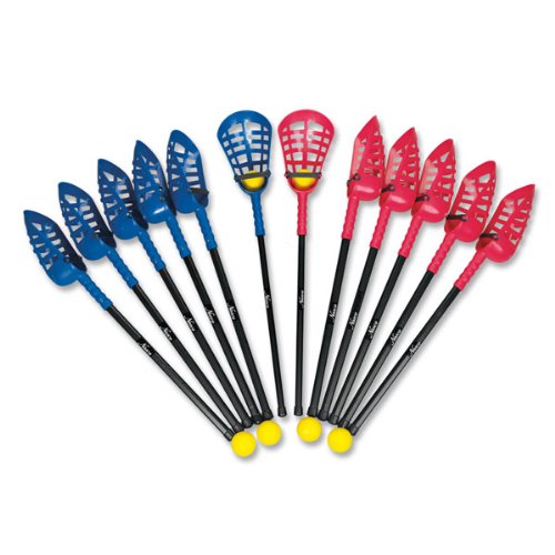 MAC-T PE07171E 2-n-1 Soft Lacrosse Set, 12 Sticks/6 Balls, Grades 3 ...