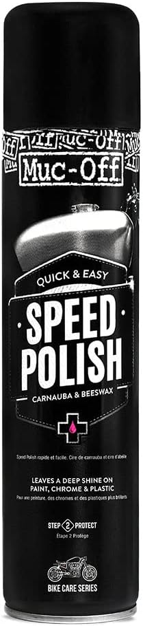 Muc-Off Motorcycle Speed Polish, 400ml - Motorbike Polish Spray, Two in ...