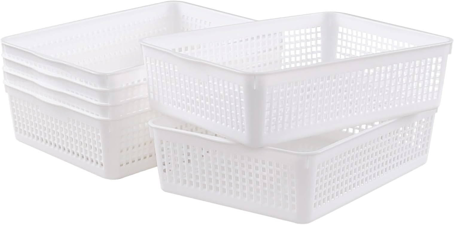 Amazon.com: Ramddy 6 Pack Stacking A4 Paper Storage Basket Tray, Grey ...