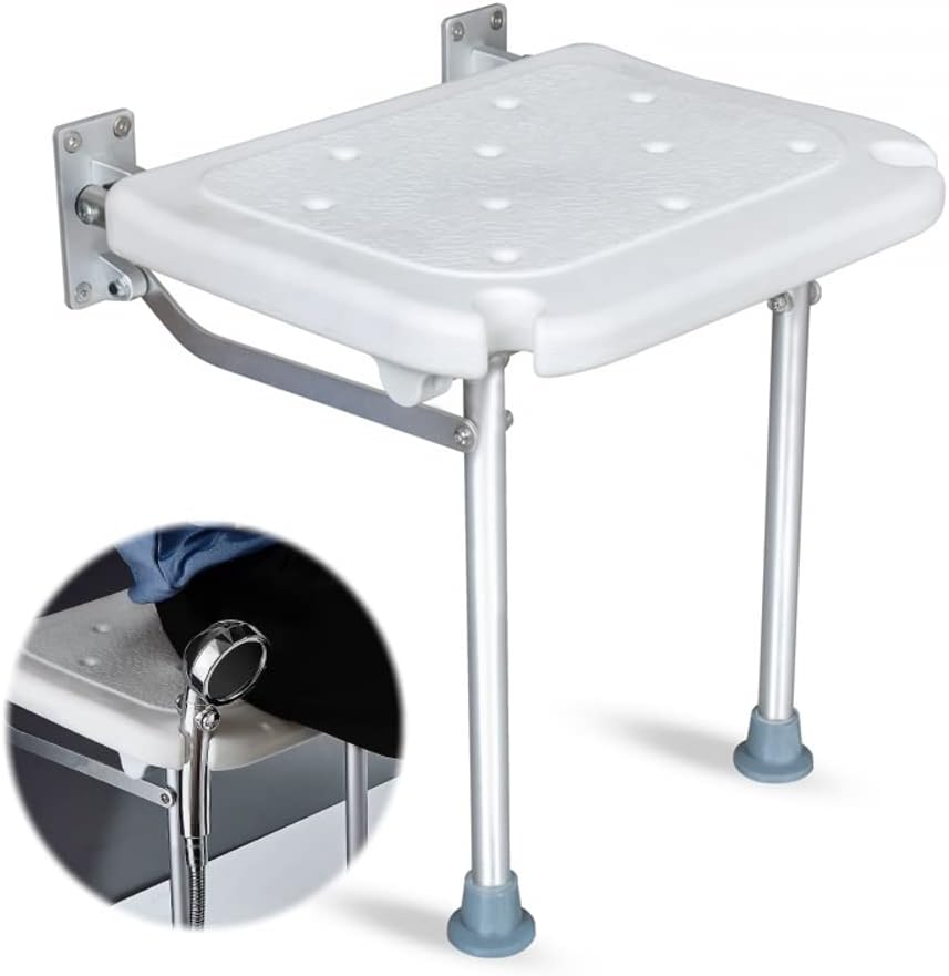 Amazon.com: NEWTRY 18.3” Folding Shower Seat Wall Mounted, 660lb Fold ...