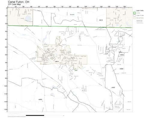 ZIP Code Wall Map of Canal Fulton, OH ZIP Code Map Not Laminated ...