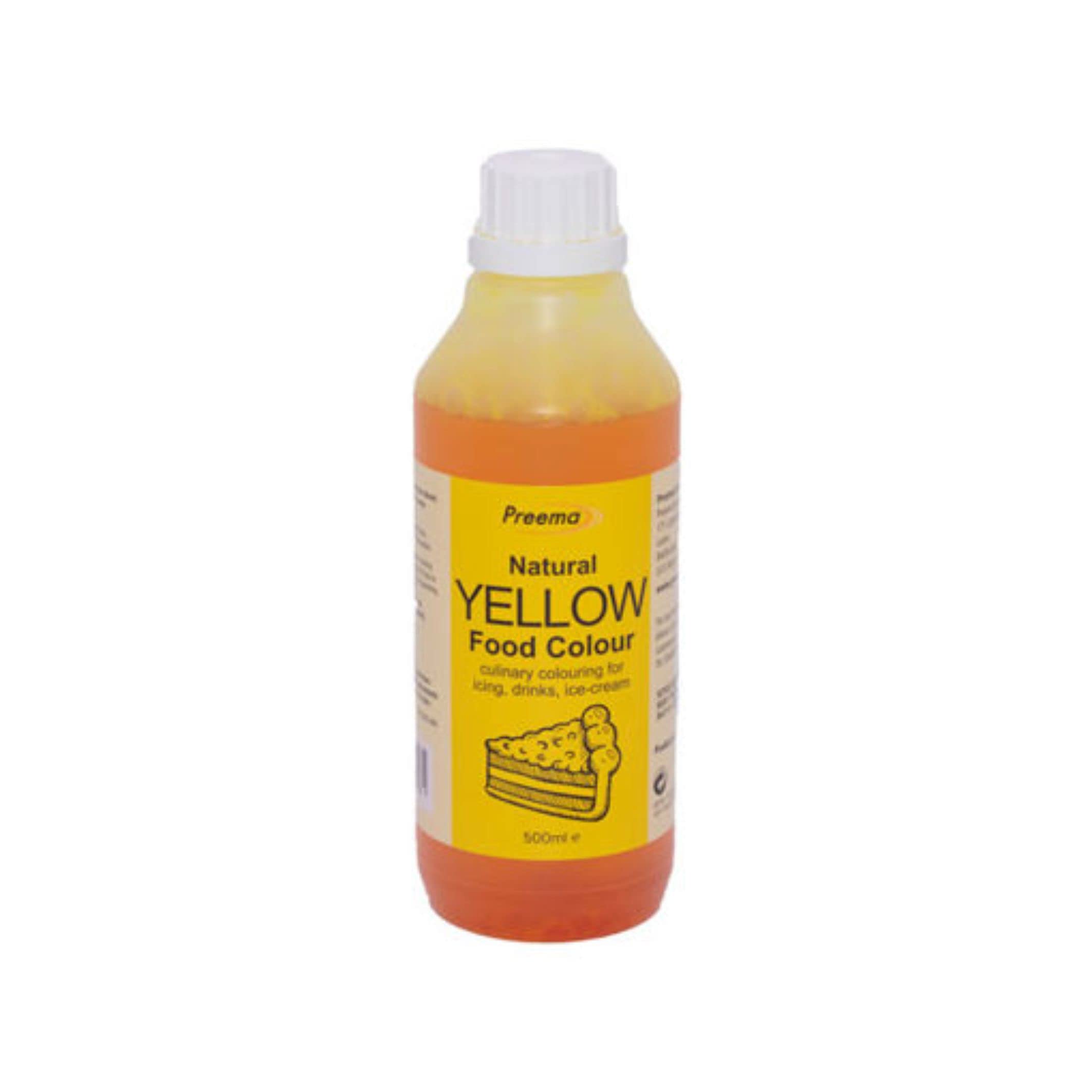 Preema Yellow Food Colouring 500ML. Liquid, for Colouring Drinks, Cakes ...