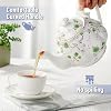 Amazon.com | BTaT- Floral Tea Pot, 38 oz, White with Green Roses & Gold ...
