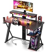 Amazon.com: Bestier Computer Desk with Music Sync Light, Flow Vibe ...