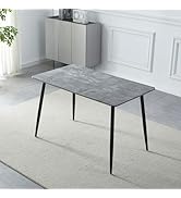 HomJoy Dining Table and 4 Chairs Set, Modern Design PU Seat Lounge ...