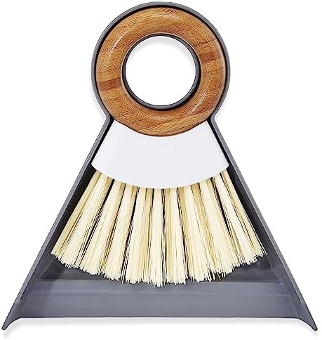 Amazon.com: Mini Dustpan and Brush Set Wood Small Metal Dust Pan ...