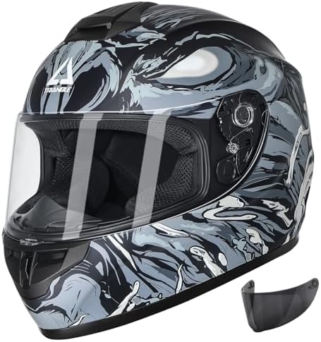 Amazon.com: TRIANGLE Full Face Motorcycle Helmet DOT Approved, Street ...