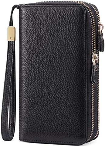 Amazon.com: YALUXE Zip Around Wallets for Women Real Leather Wristlet ...