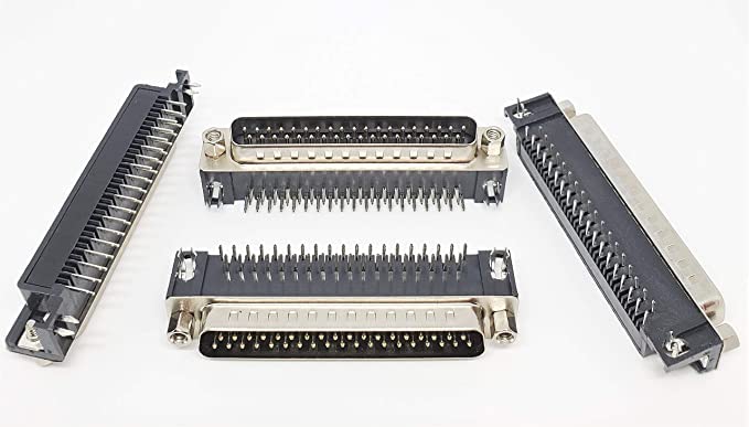 37 Pin D-SUB DB37 Male PCB Mount Right Angle Connector Pack of 01 No ...