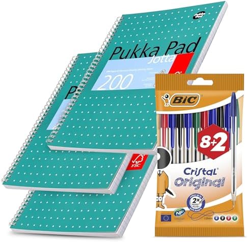 Pukka Pad, A4 Metallic Jotta Book 3 Pack – 21 x 30cm – Wirebound ...