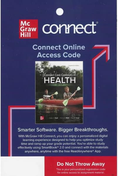 Connect Access Code Card for Core Concepts in Health, BRIEF, 18th ...