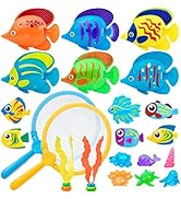Amazon.com: Korlon Tec 23 Pcs Pool Toys for Kids, Bath Toys Dive and ...