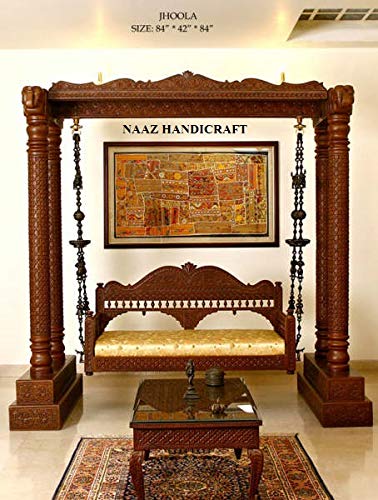 Naaz Handicraft Outdoor Swing for Garden| Garden Swing | Wooden Jhula ...