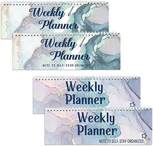 Amazon.com : 4 Pcs 120 Sheets Undated Weekly Calendar Spiral Bound ...
