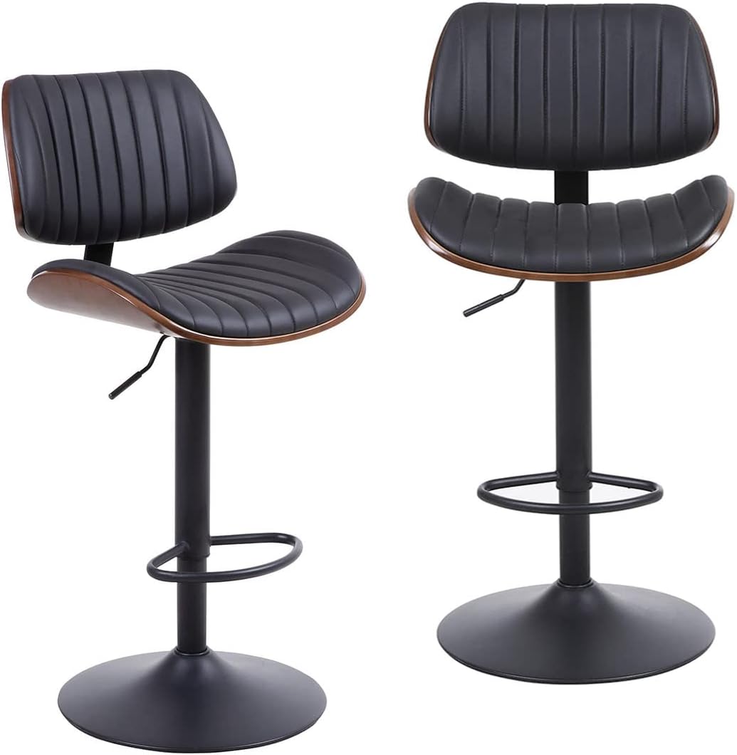 Moustache Set of 2 Counter Bar Stools, Adjustable Height Swivel ...