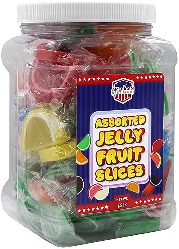 Amazon.com : American Best Food Assorted Jelly Fruit Slice Gummy Candy, Individually Wrapped, (2 ...