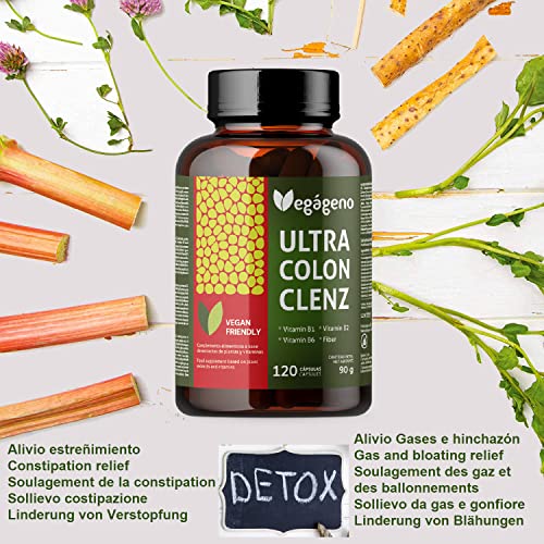 ULTRA COLON CLENZ 120 Kapseln, Befreiung von Verstopfung, Schwellung ...