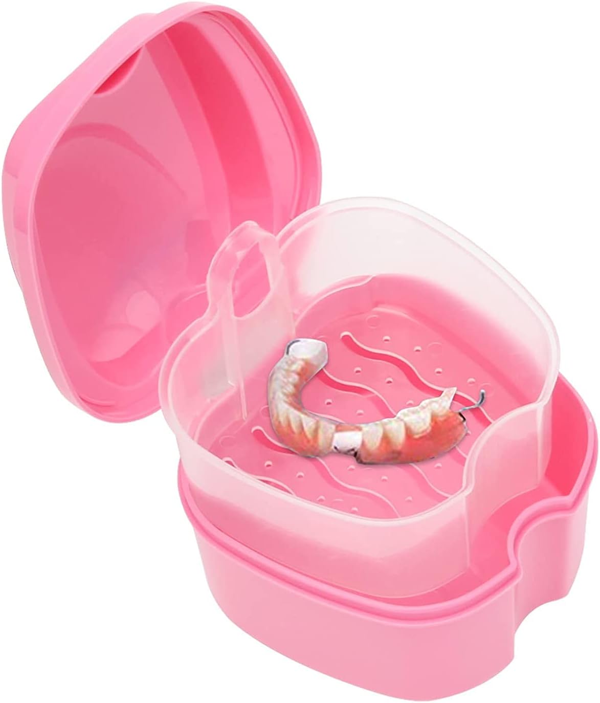 Denture Bath Case Orthodontic Dental Retainer Box Plastic False Teeth ...