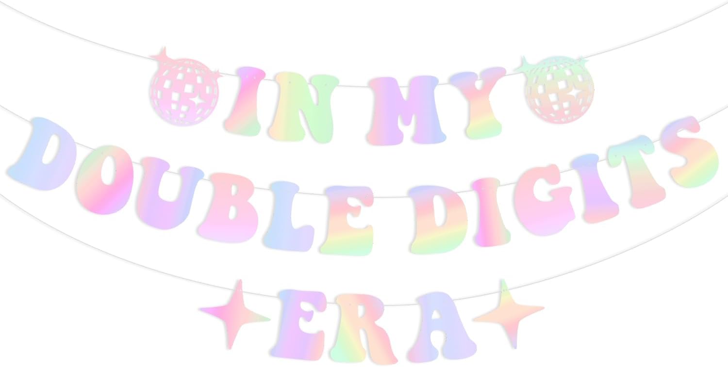 Amazon.com: In My Double Digits Era Banner Popular Birthday Decorations ...
