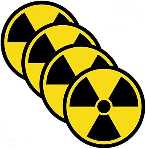 Amazon.com: Outdoor/Indoor (4 Pack) 4" X 4" Radiation Nuclear Symbol ...